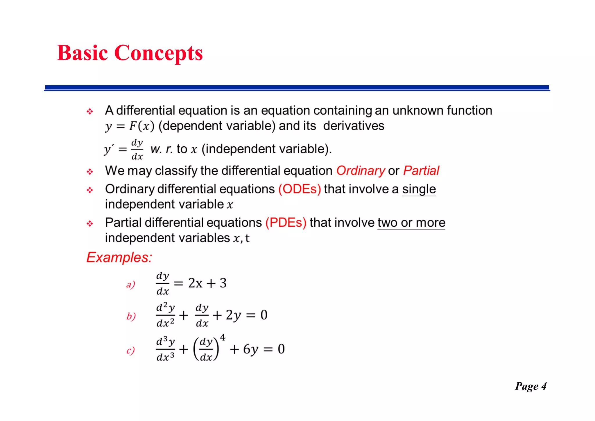 First Order Differential Equations Ppt