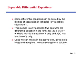 First Order Differential Equations | PDF
