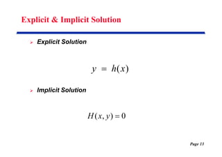 First Order Differential Equations | PPT