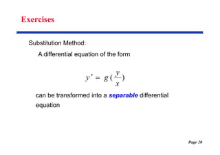 First Order Differential Equations | PPT