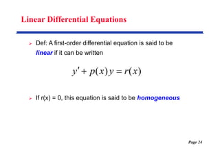 First Order Differential Equations | PPT