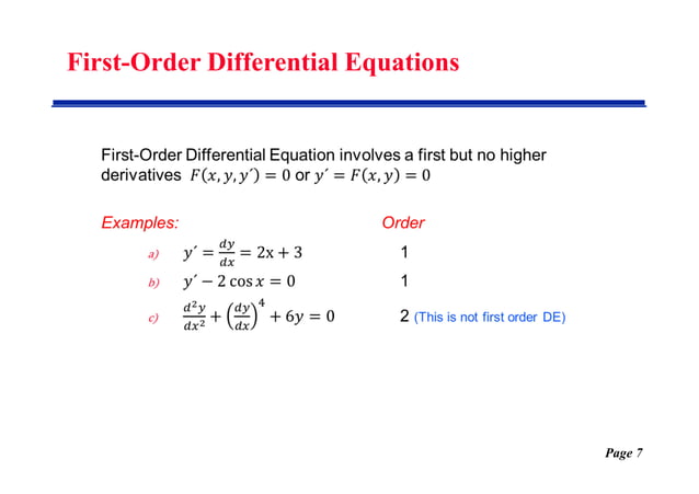 First Order Differential Equations | PPT