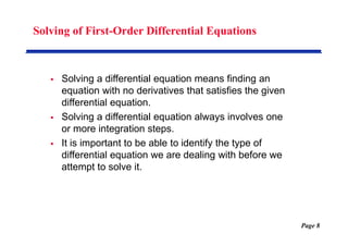 First Order Differential Equations | PPT