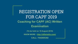 Alfametis capf coaching academy in delhi | PPT