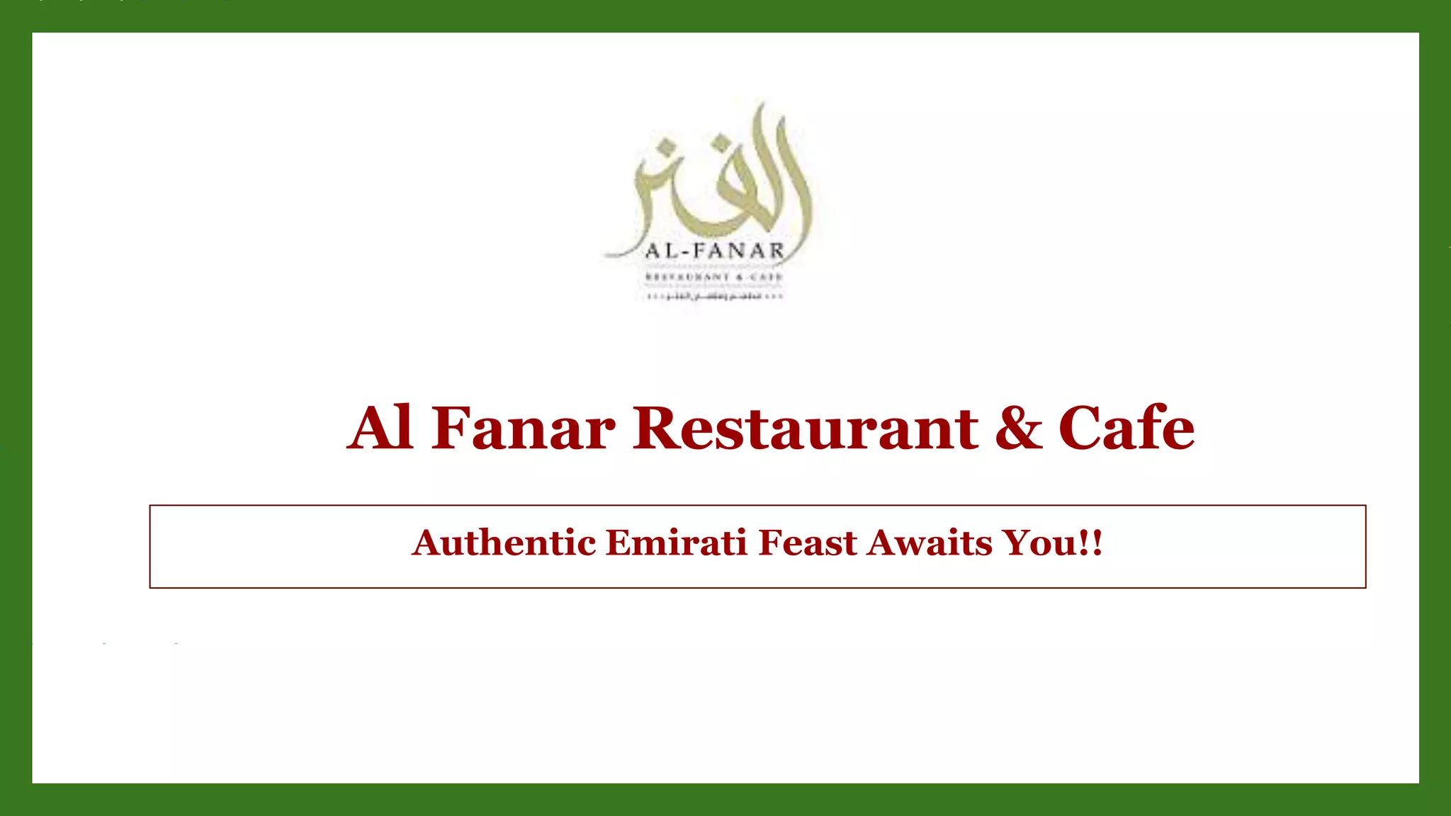Al Fanar Restaurant & Cafe in Kensington, London | PPT