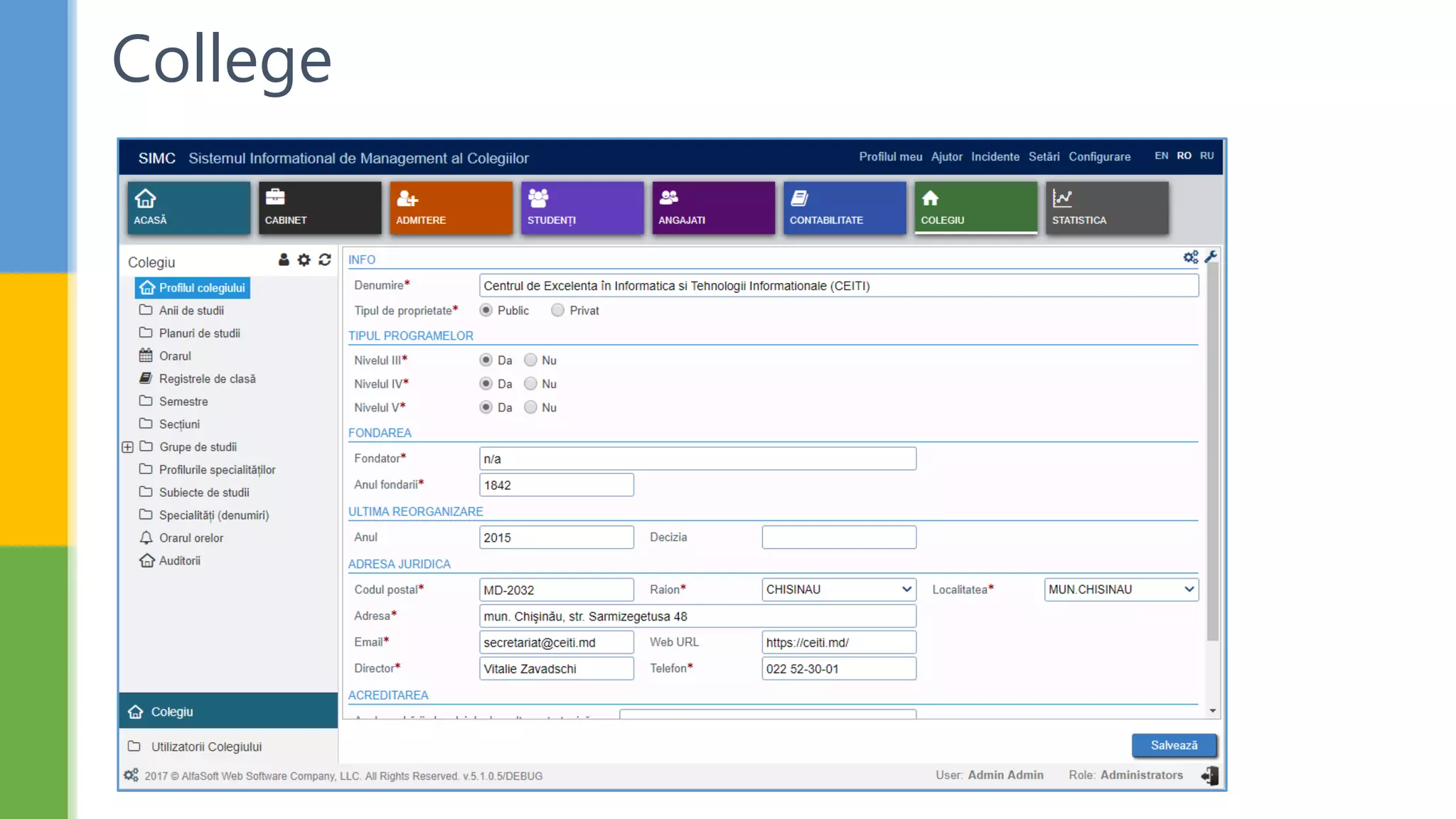 AlfaSoft - College Information Management System (CIMS) | PPTX | Technology & Computing