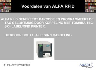 RFID-infomarkt: Presentatie Alfazet | PPT