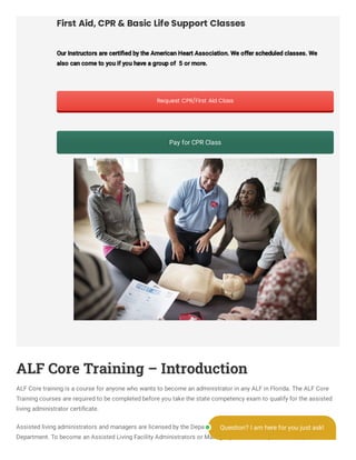 ALF Core Training: Assisted Living Facility Core Training | PDF