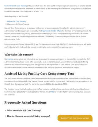 ALF Core Training: Assisted Living Facility Core Training | PDF