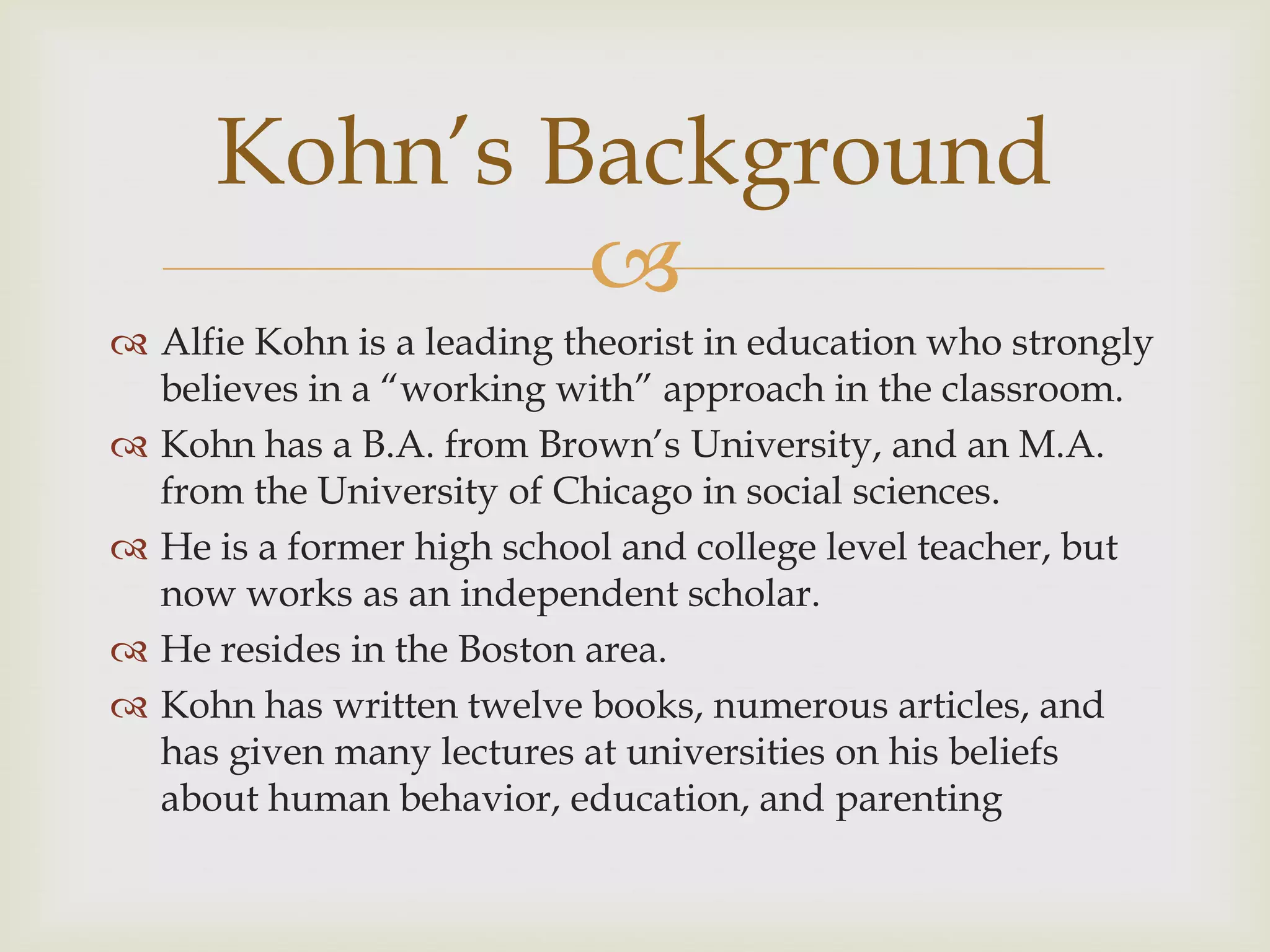 Alfie Kohn Powerpoint | PPTX