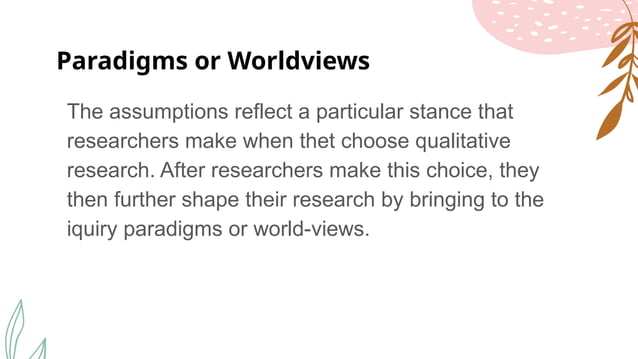 philosophical paradigm and interpretive in qualitative | PPT