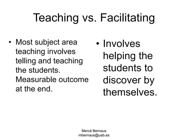 teaching vs facilitting | PPT