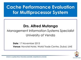 Cache Performance Evaluation | PPT