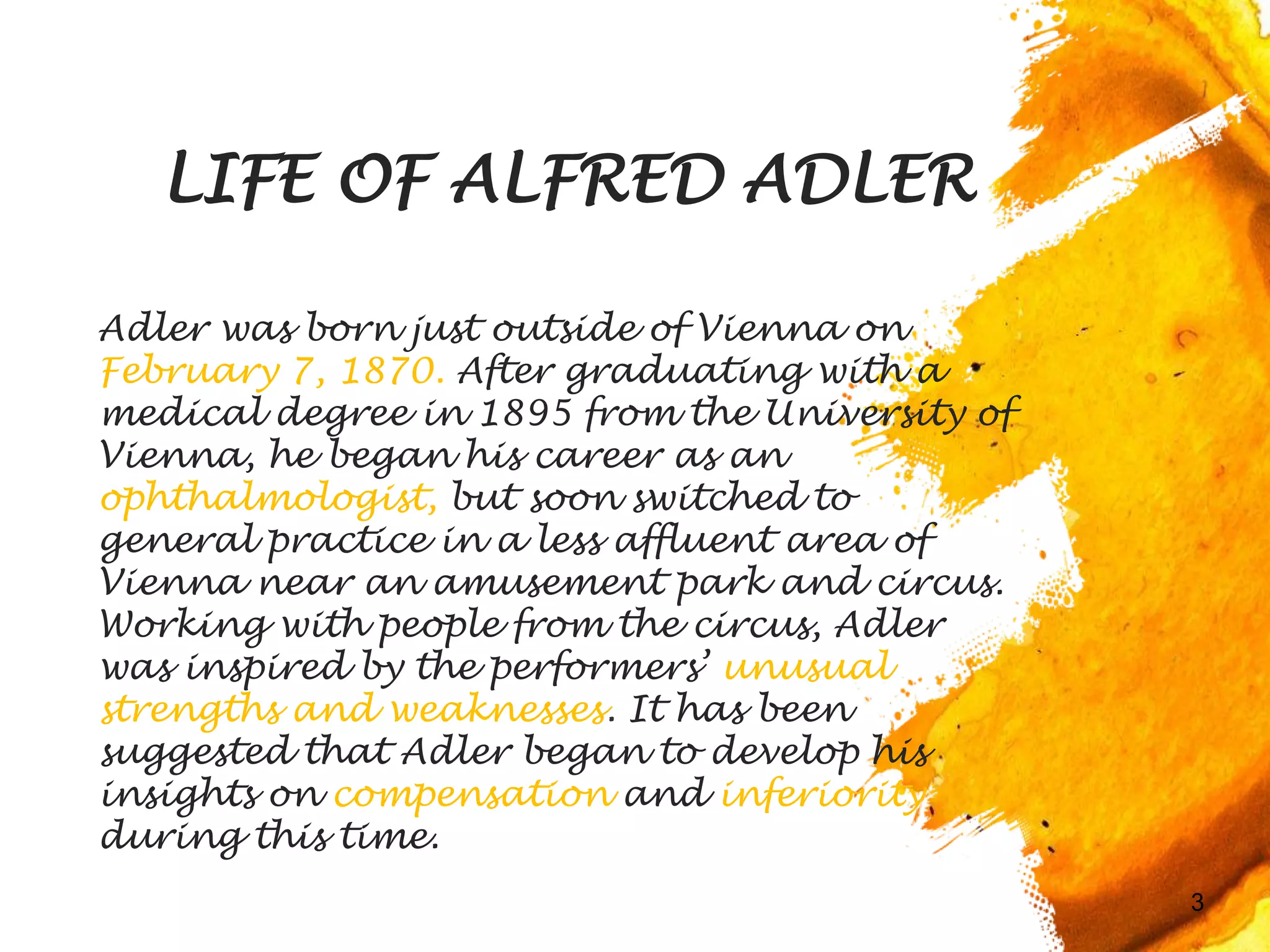 Alfred adler and individual Psychology Theories of personality | PPTX