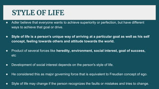 ALFRED ADLER PPT (Systems and theories of Psychology) | PPTX