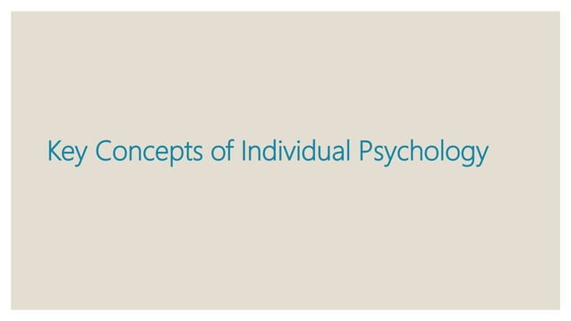 Alfred Adler Individual Psychology | PPTX