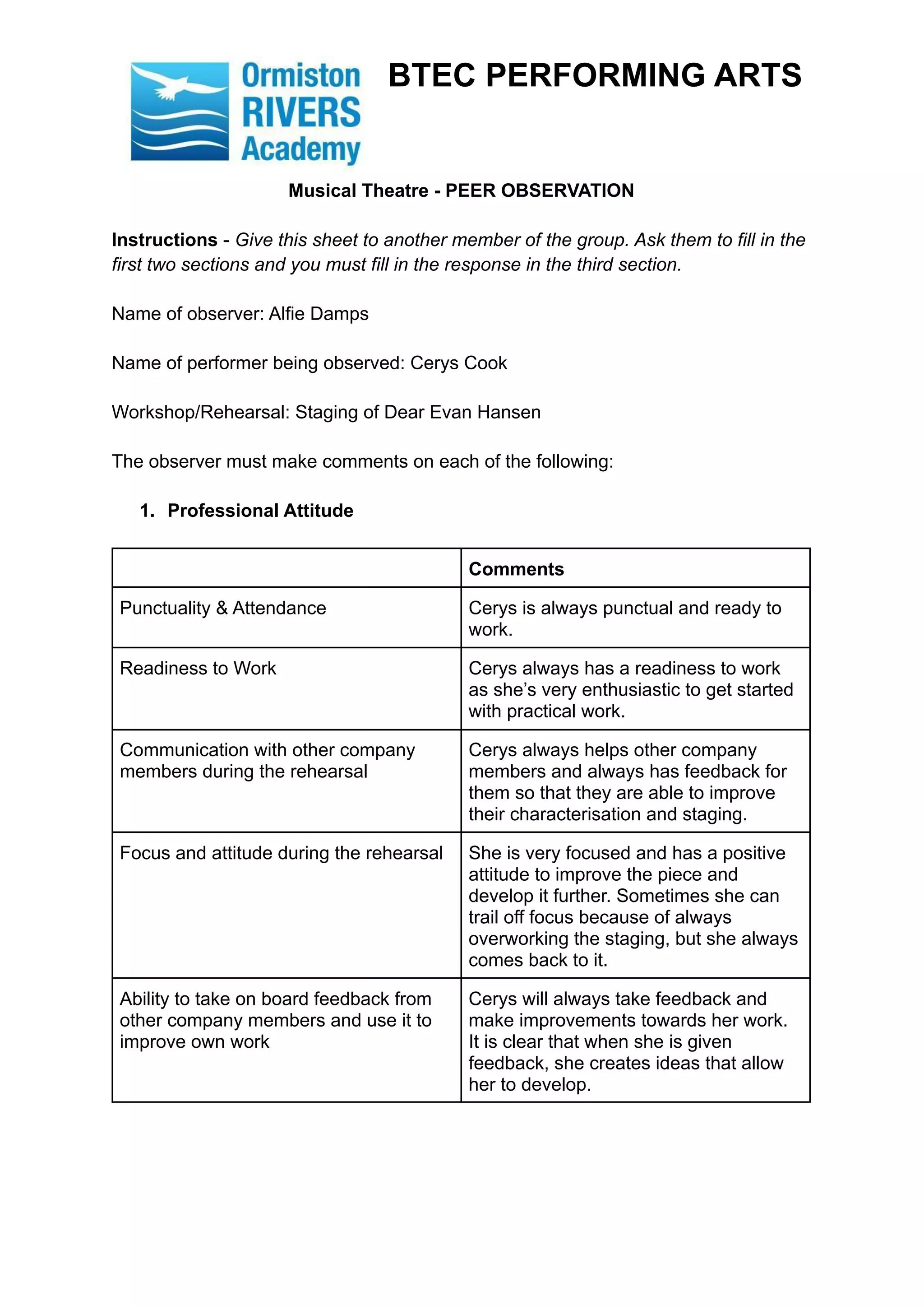 PEER OBSERVATION | PDF