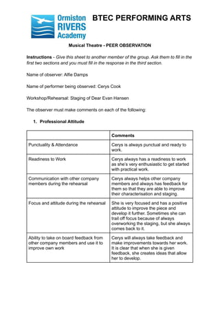 PEER OBSERVATION | PDF