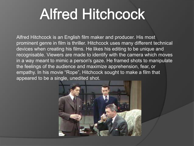 Alfred hitchcock | PPTX | Screenwriting | Content Production