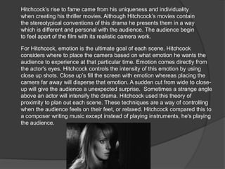 Alfred hitchcock | PPTX | Screenwriting | Content Production