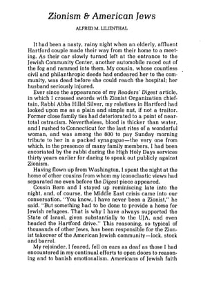 Alfred m. lilienthal zionism & american jews - journal of historical ...