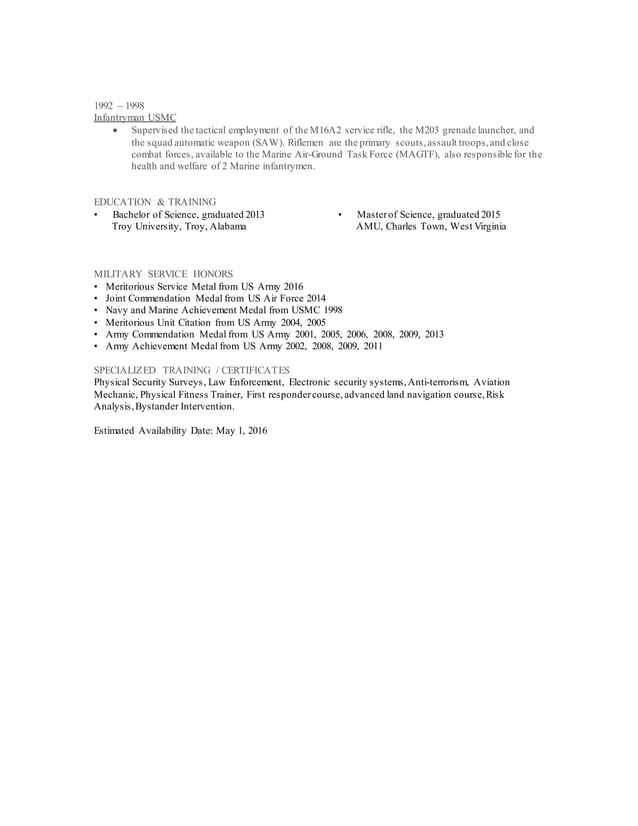 Alfred resume | DOCX | Arms & Ammunition | Sensitive Topics