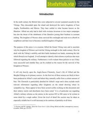 Alfred The Great Viking Wars And Military Reforms | PDF