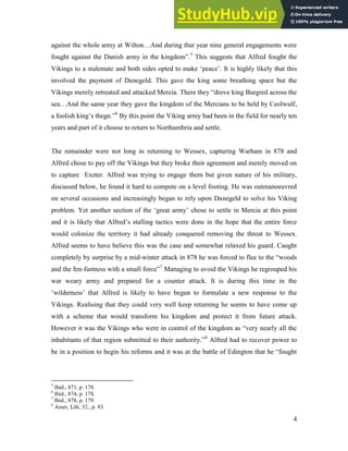 Alfred The Great Viking Wars And Military Reforms | PDF