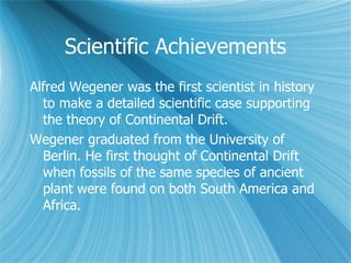 A Lfred Wegener | PPT