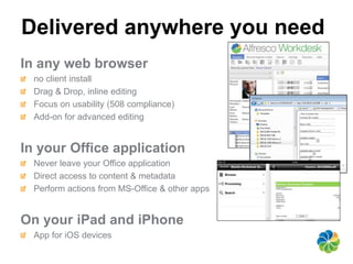 alfresco-2.ppt | Operating Systems | Computer Software and Applications