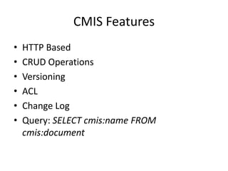 Alfresco cmis | PPTX | Internet | Computing