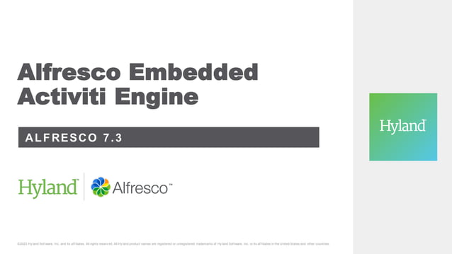 Alfresco Embedded Activiti Engine | PPT