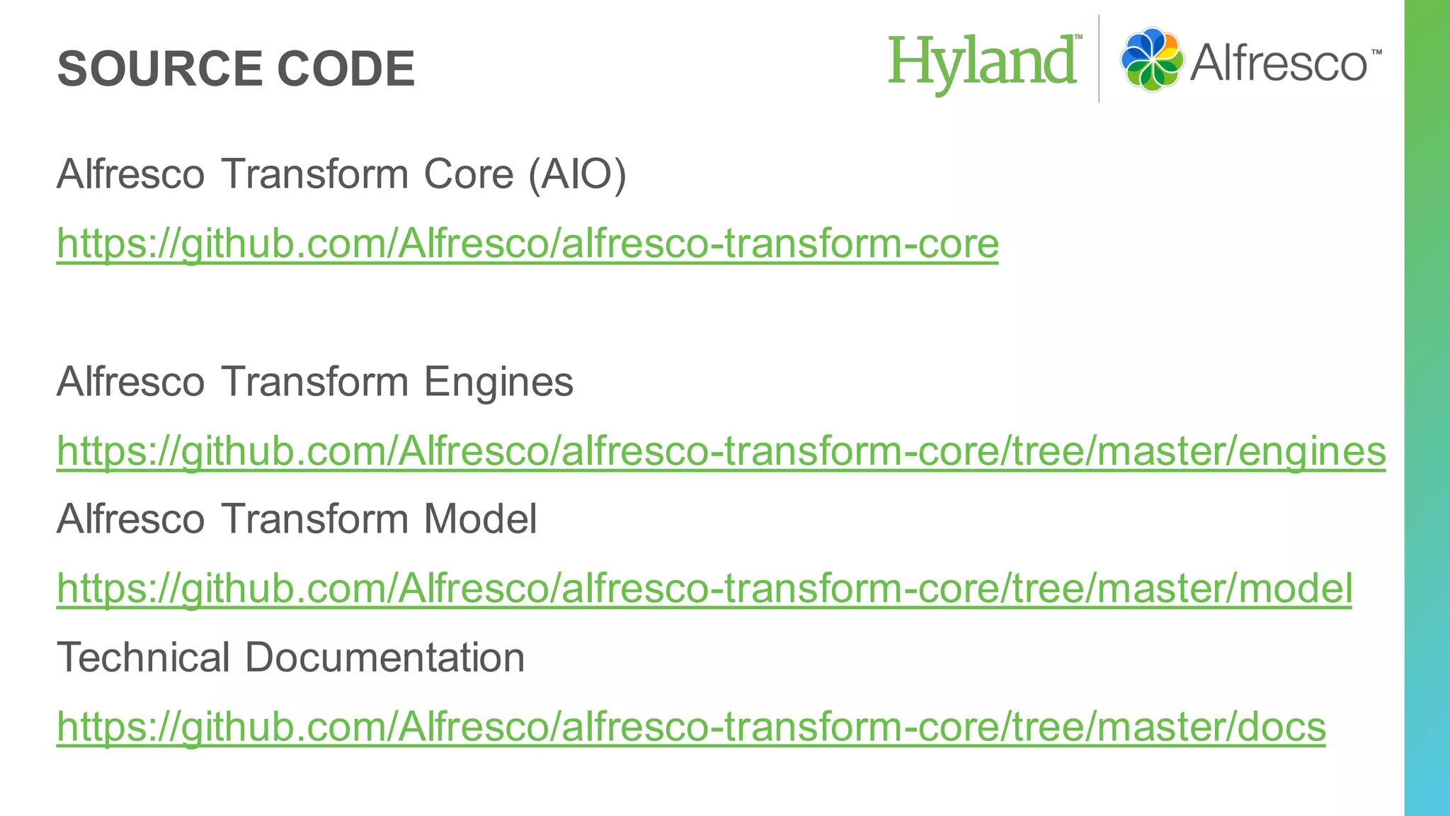 Alfresco Transform Core 3 0 0 Ppt