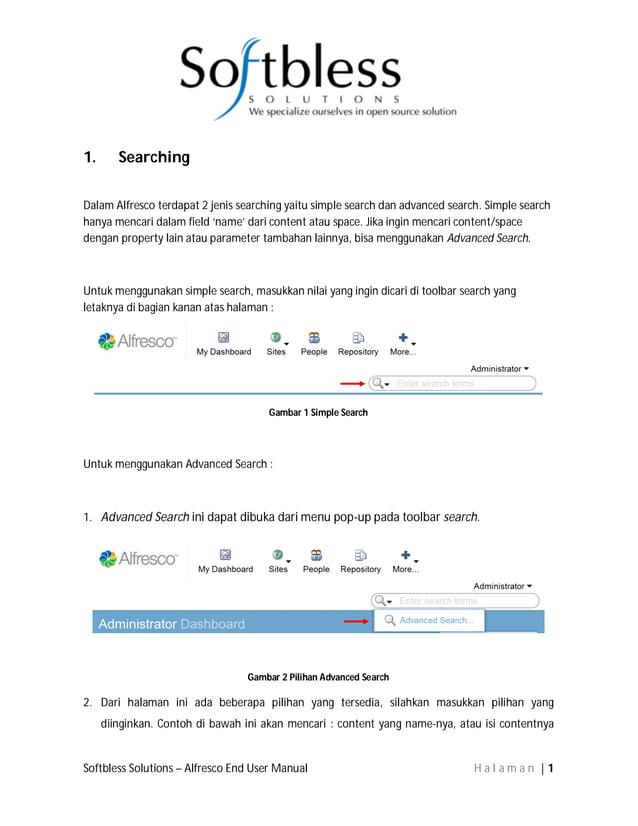 Alfresco 4 searching - by softbless - part 7 | PDF