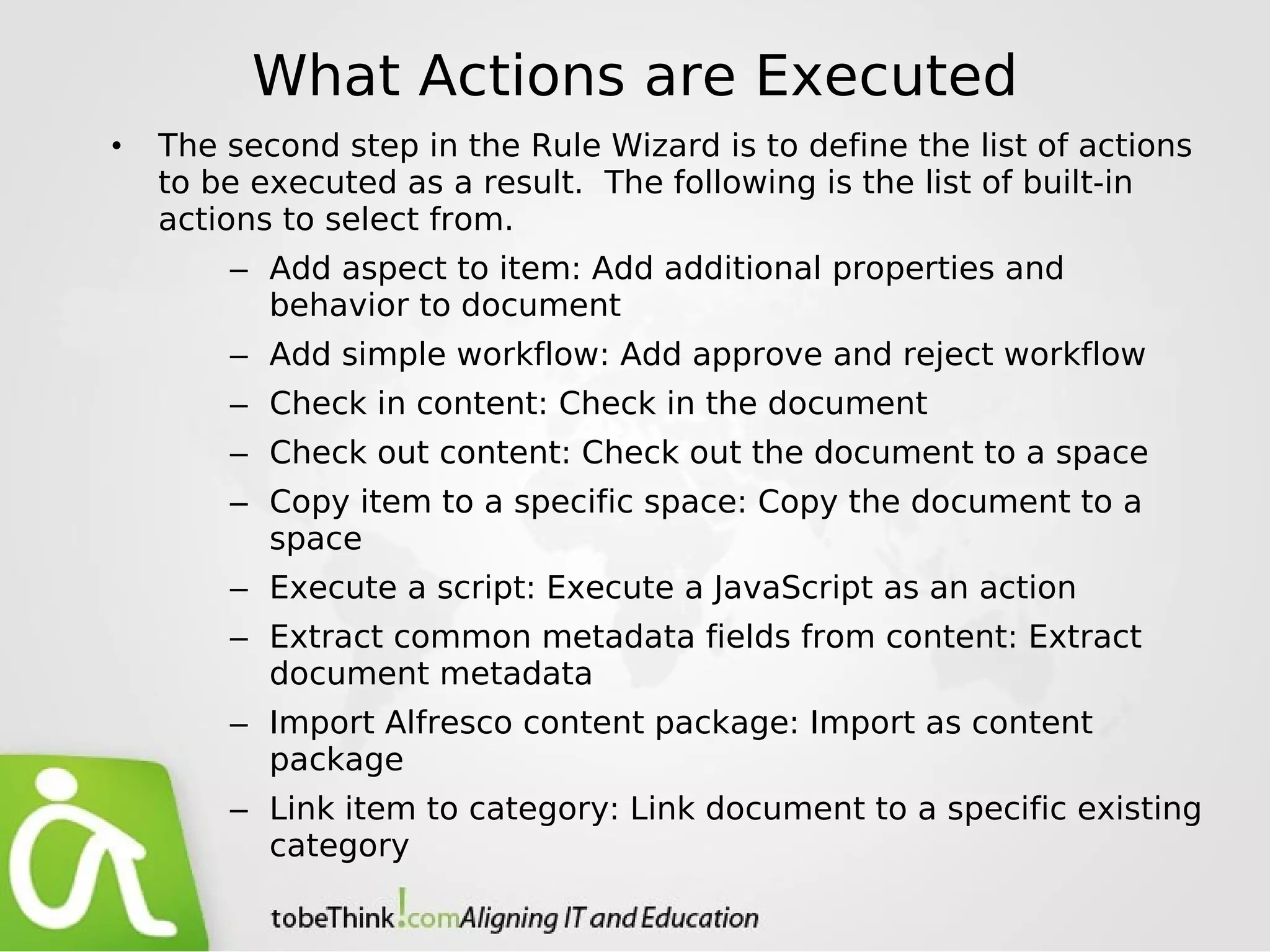 Alfresco : Implementing Business Rules | PDF | Desktop Publishing | Computer Software and ...