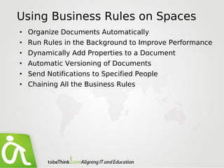Alfresco : Implementing Business Rules | PPT