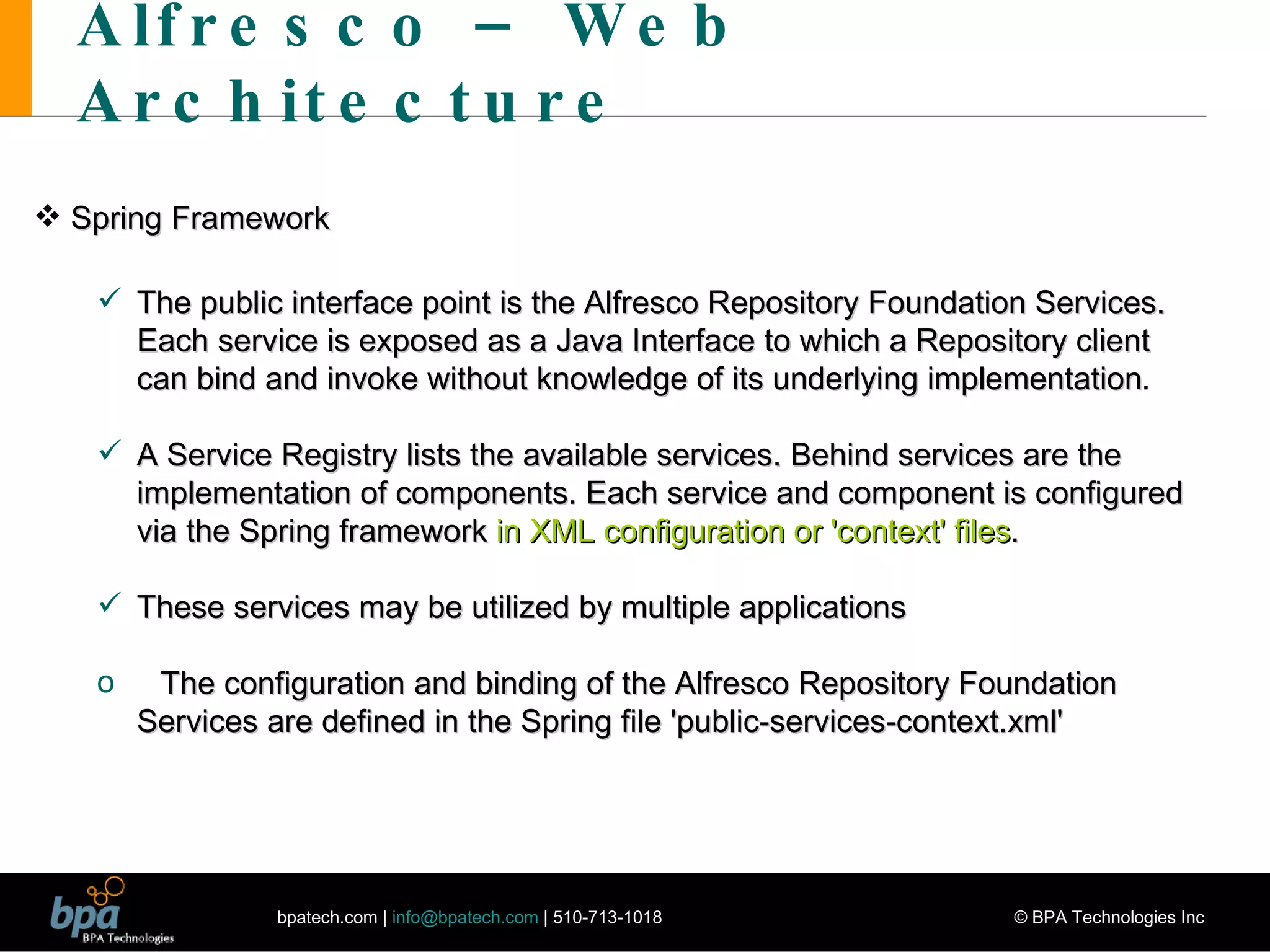 Alfresco Architecture | PPT
