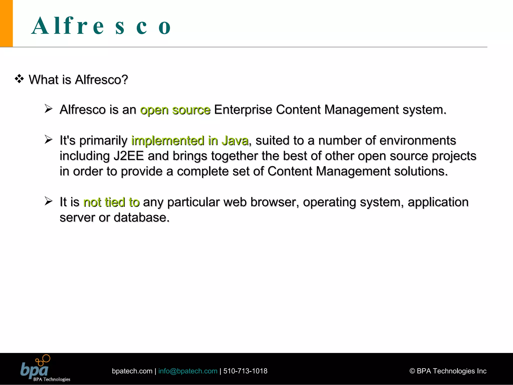 Alfresco Architecture | PPT