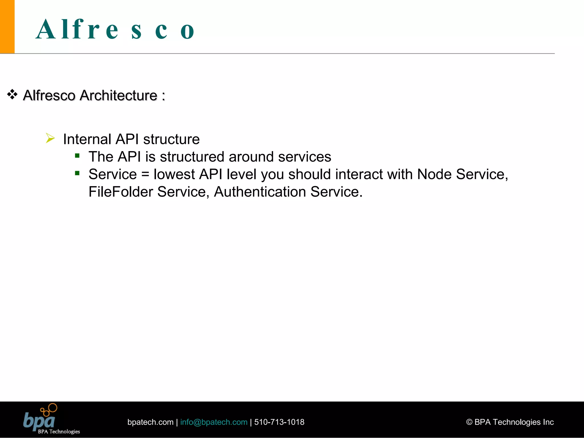Alfresco Architecture | PPT