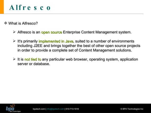 Alfresco Architecture | PPT