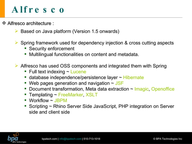 Alfresco Architecture | PPT