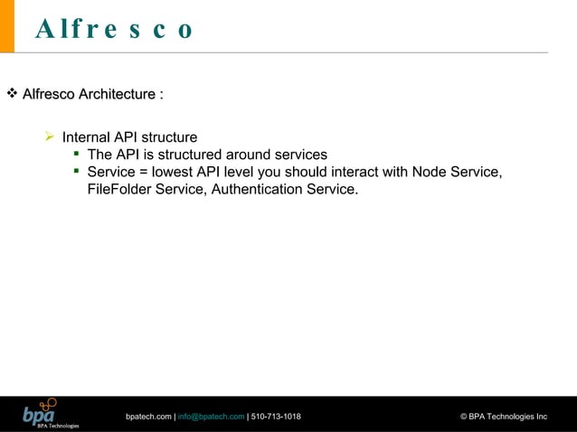 Alfresco Architecture | PPT