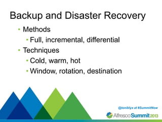 Alfresco Backup and Recovery Tool: a real world backup solution for Alfresco | PPTX