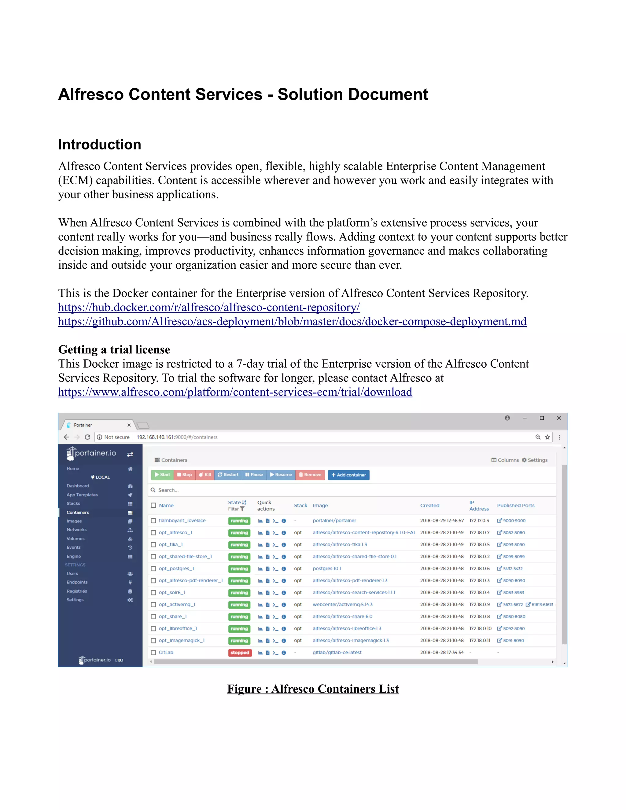 Alfresco Content Services - Solution Document | PDF