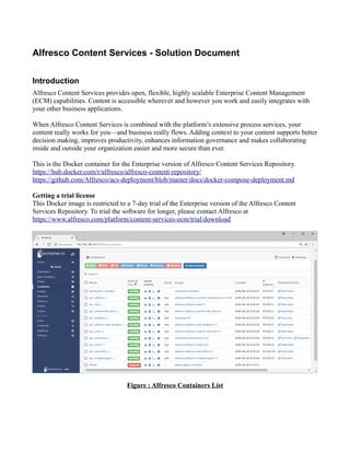 Alfresco Content Services - Solution Document | PDF