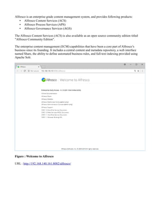 Alfresco Content Services - Solution Document | PDF