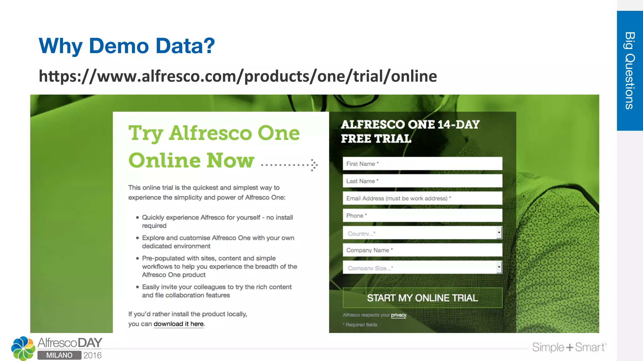 Alfresco Day Milano 2016 - Demo Data | PPT