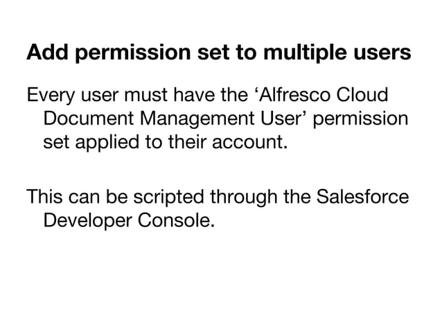 Alfresco for Salesforce | PPT