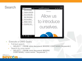 DEVCON-Alfresco i os mobile application details and design | PPT