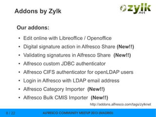 Alfresco JDBC authentication subsystem for ERP/CRM integration | PPT